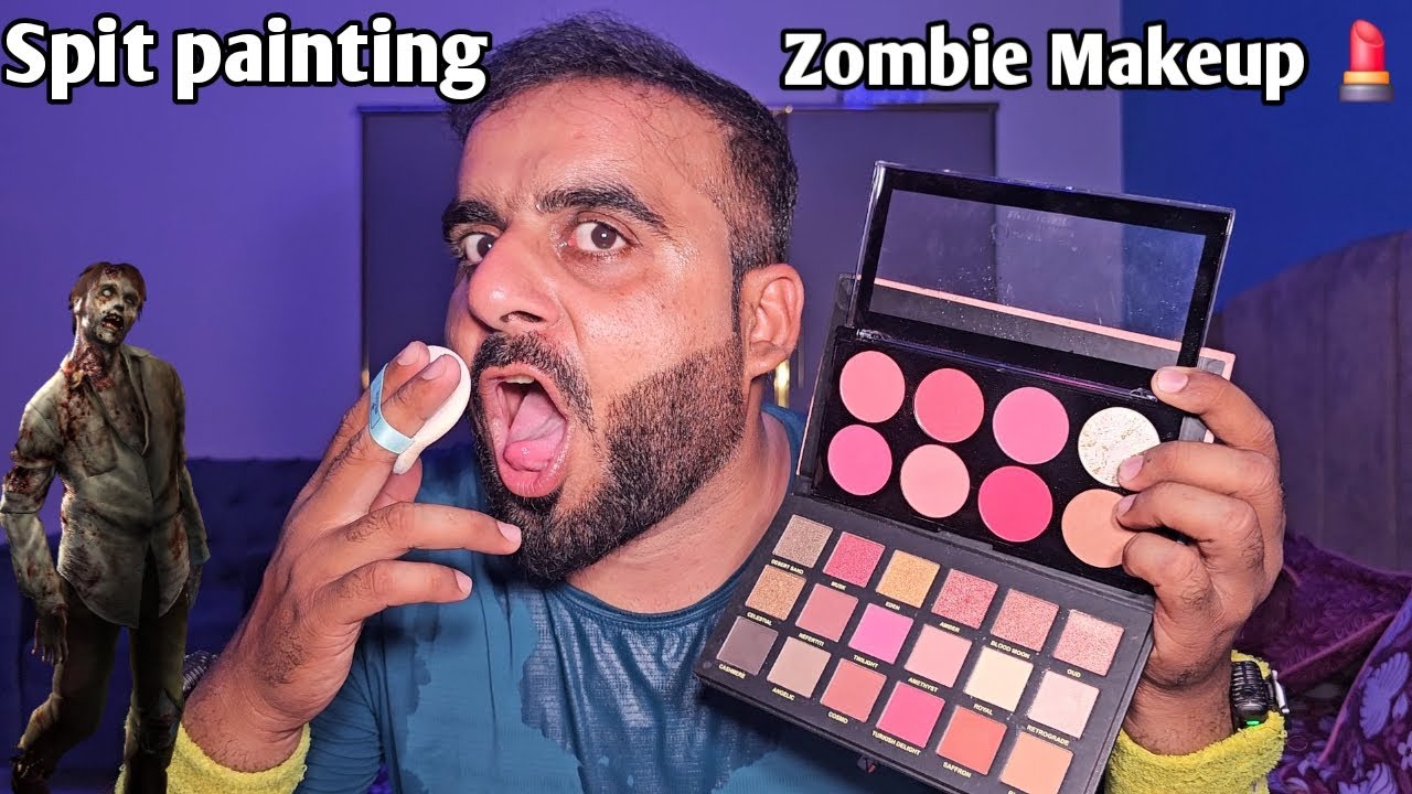 ASMR - Fast & Aggressive spit painting your Zombie Makeup 💄 👺 - YouTube