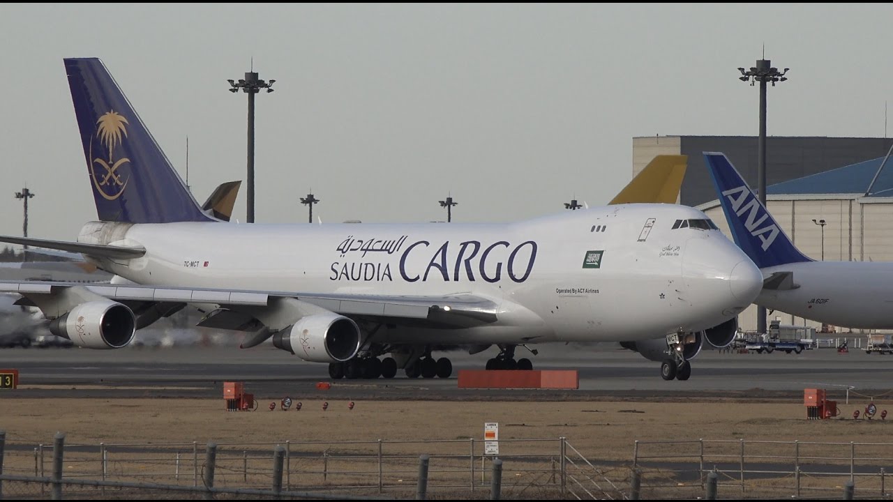 Saudia Cargo Boeing 747-400F TC-MCT Takeoff from NRT 34L - YouTube