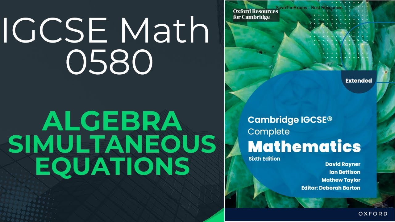 Simultaneous equations | Word problems | Algebra | IGCSE Math 0580 - YouTube