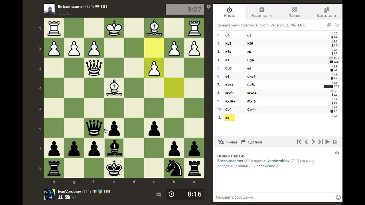 Chess rapid game 10+0 only fun №29 - YouTube