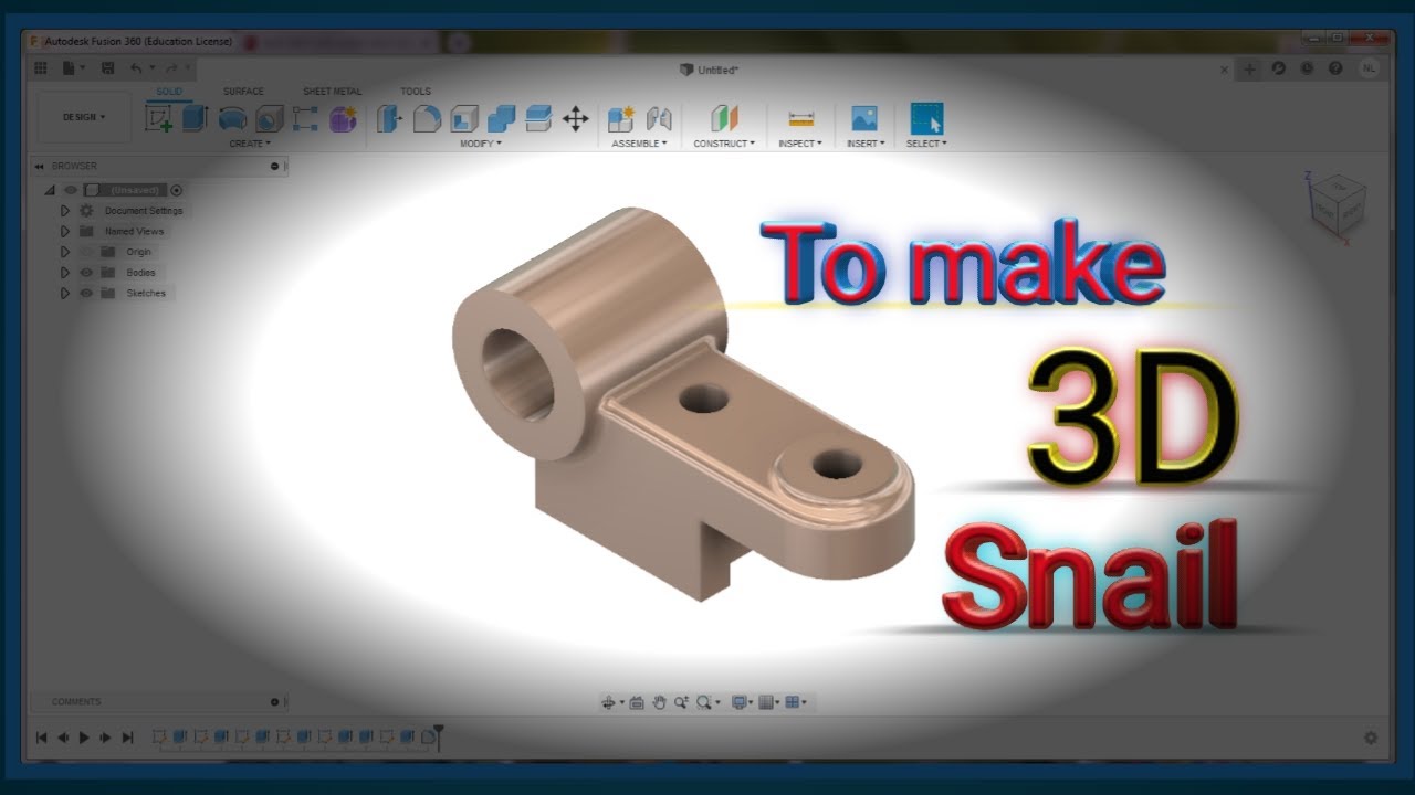 How to make SNAIL design in fusion 360 - YouTube