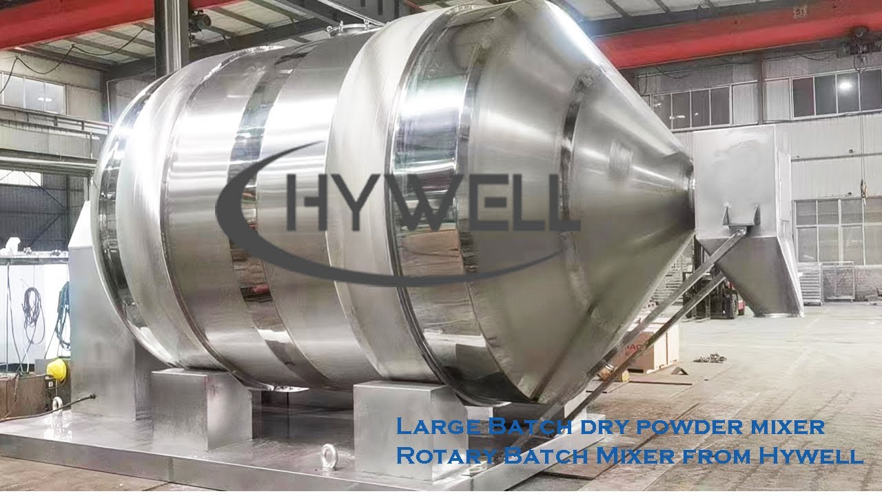 Large Batch dry powder mixer, Rotary Batch Mixer from Hywell - YouTube
