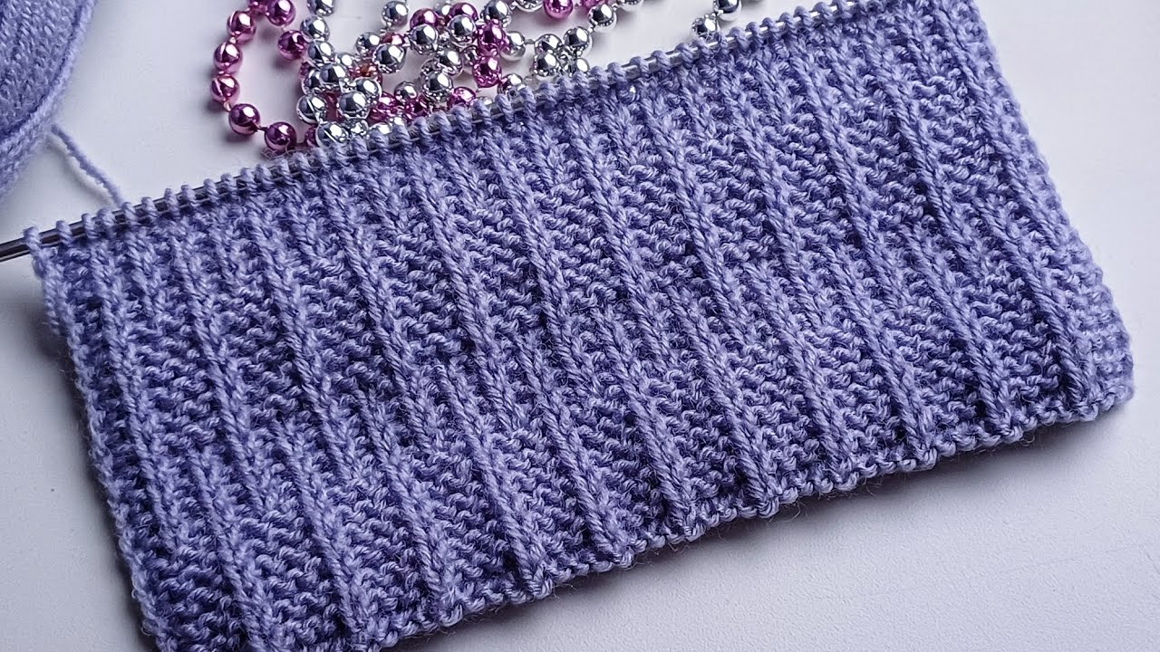 Несложный комбинированный узор/Интересный узор спицами!🪻/Simple ...