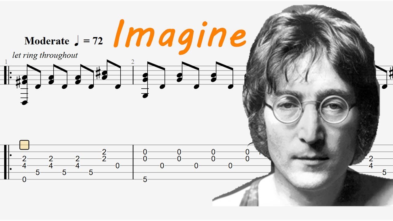 Imagine John Lennon Guitar Tab Fingerstyle Guitar Tutorial - YouTube