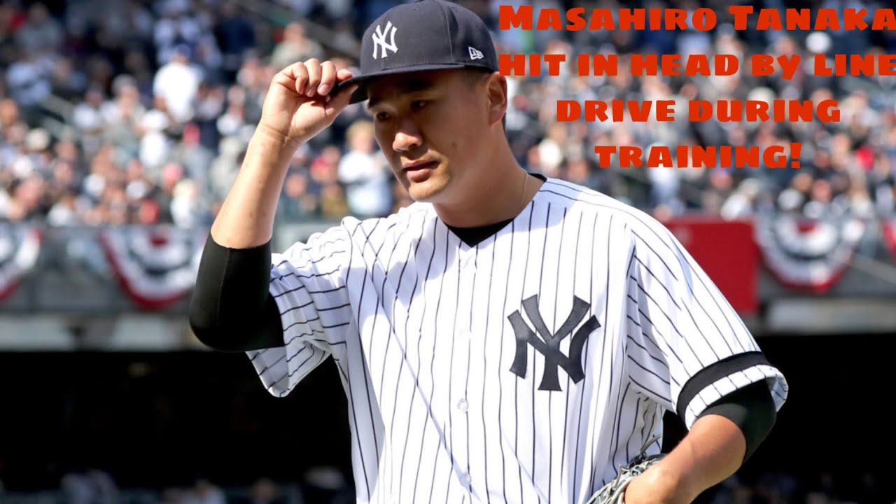 Masahiro Tanaka hit in head by line drive!!! | I hope he’s ok! - YouTube