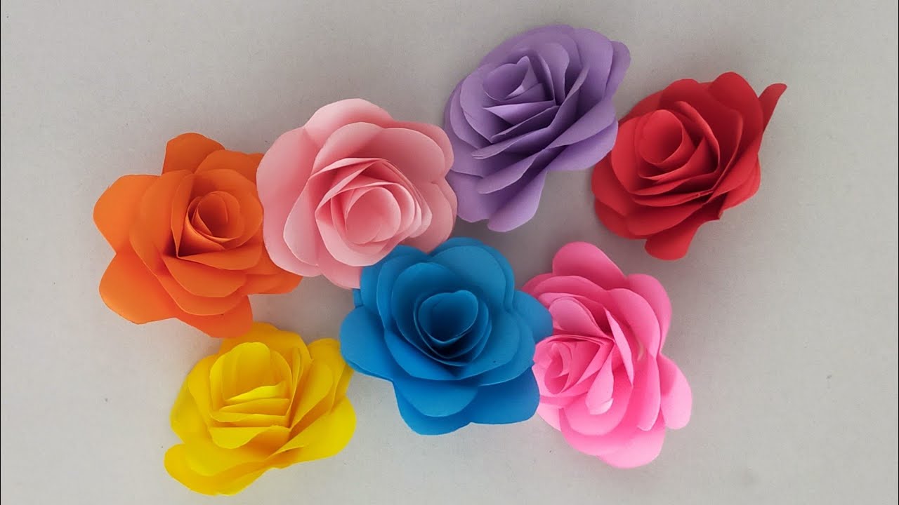 rose flower marking with paper/ 🌹 easy pepar roses . - YouTube