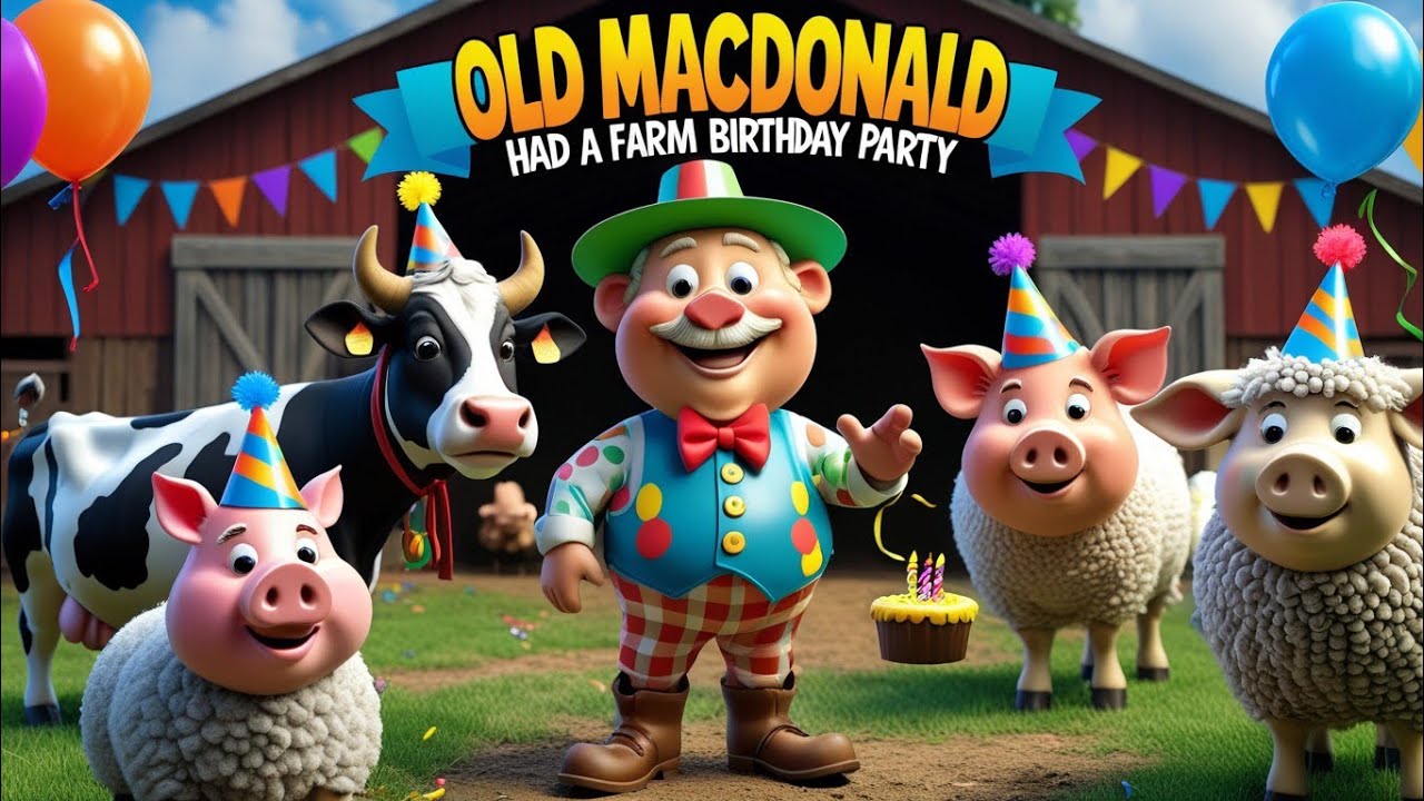 "Old MacDonald Had a Farm Birthday Party 🎂 | Fun Nursery Rhymes Song ...