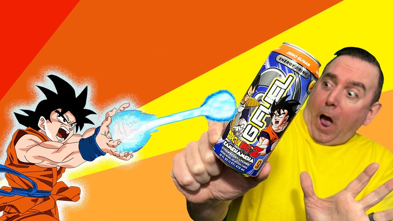 GFuel Dragon Ball Z Strawberry Lychee Can Review; Kamehameha - YouTube