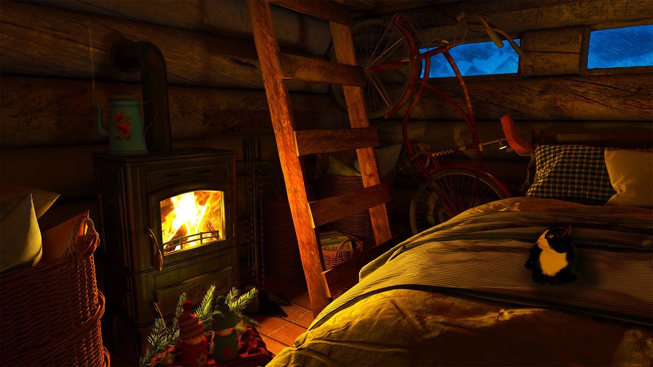 Deep Sleep in 3 Minutes - Cozy Winter Hut with Relaxing Blizzard, Snow ...