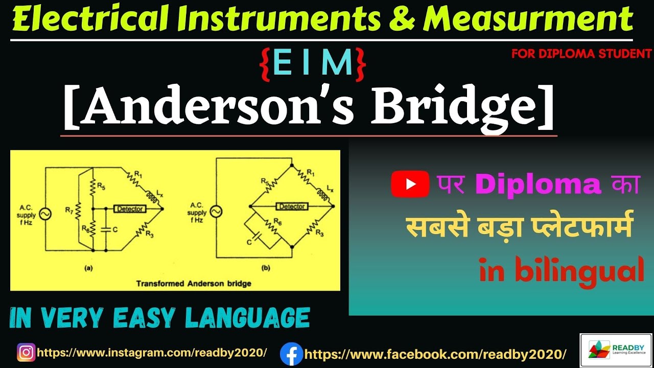 Anderson's Bridge || Derivation || Phasor Diagram || Anderson's Bridge ...