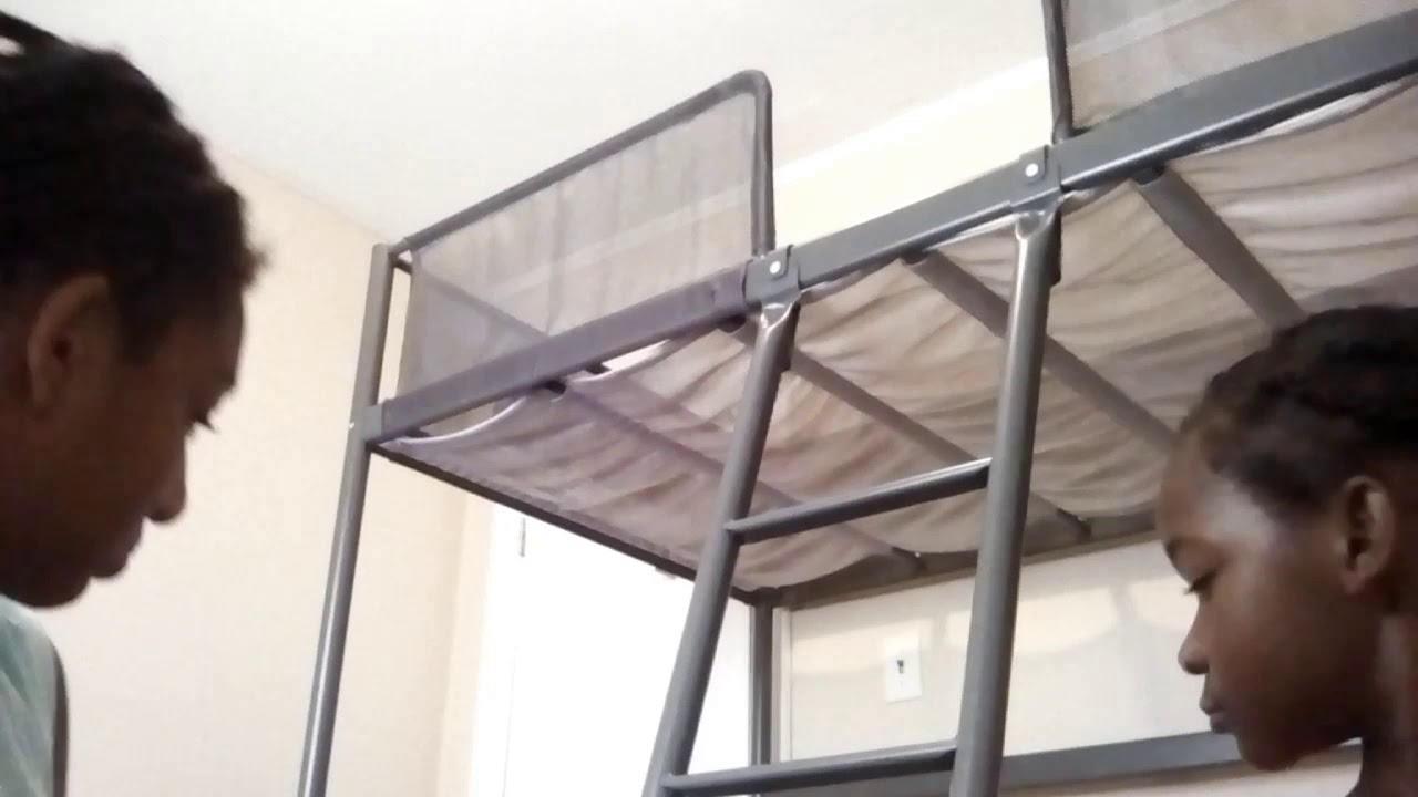 Girl falls off bunk bed latter is Josselyn - YouTube