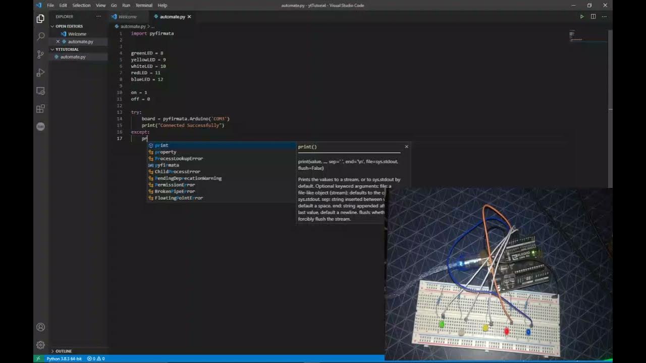 Control Arduino With Python 3 Pyfirmata - YouTube