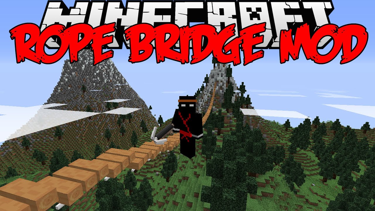 Minecraft Mod | Rope Bridge Mod "CROSS MOUNTAINS!!!" | 1.8 - YouTube