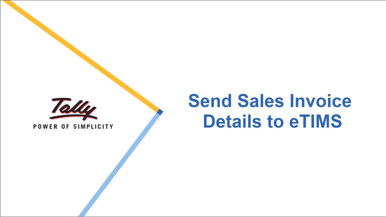 Send Sales Invoice Details to eTIMS | TallyHelp - YouTube