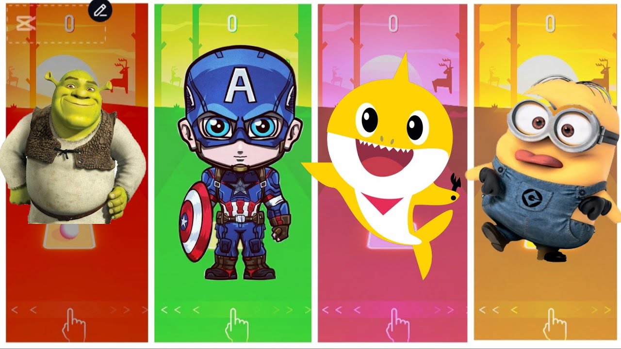 Shrek VS Capitan American VS Baby shark VS Minions Coffin dance - YouTube
