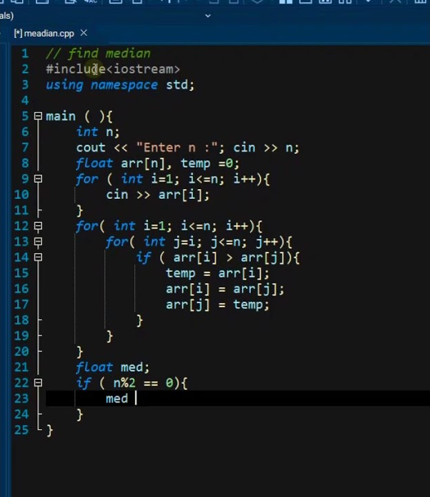 Median of given data in C++ #shorts #coding - YouTube