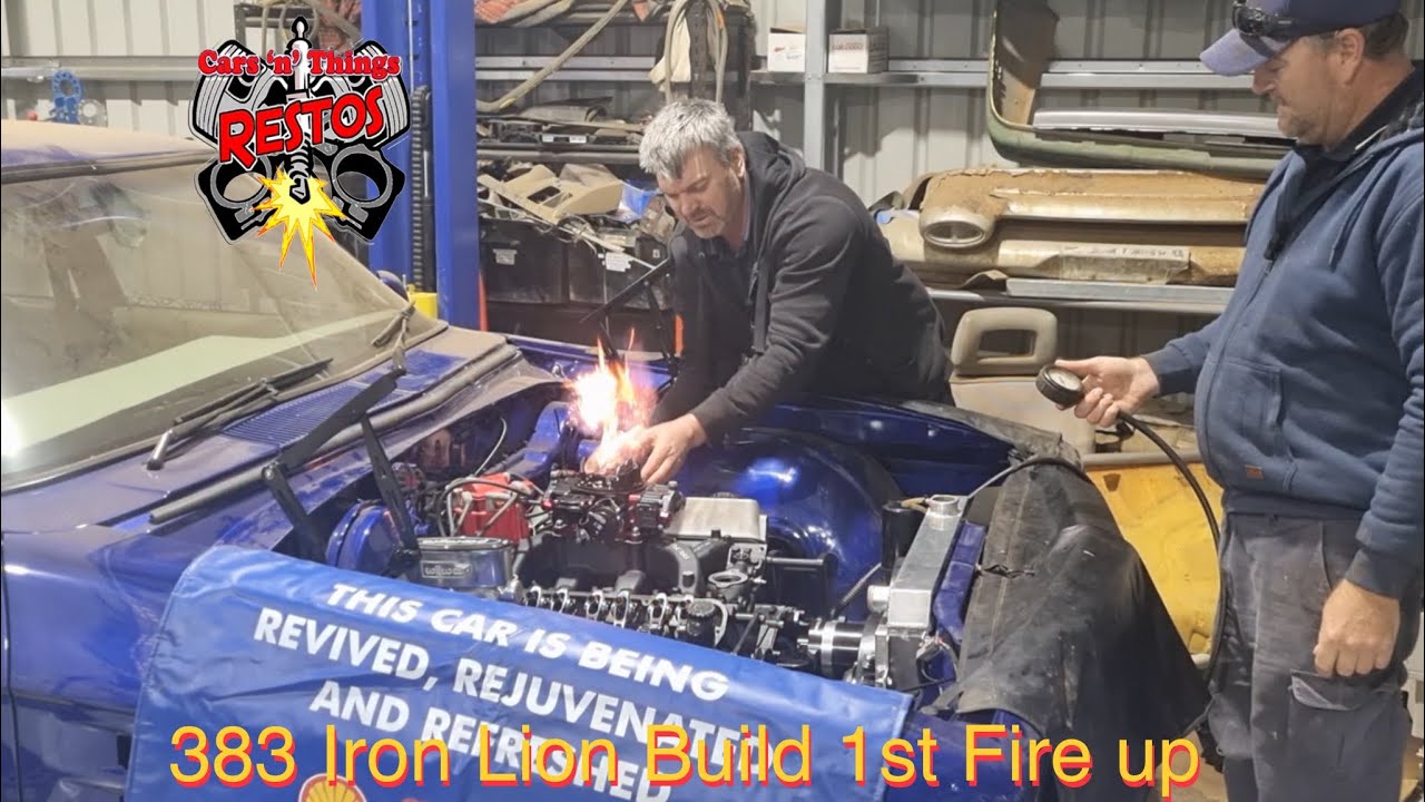 383 Iron Lion Build, 1st Fire up - YouTube