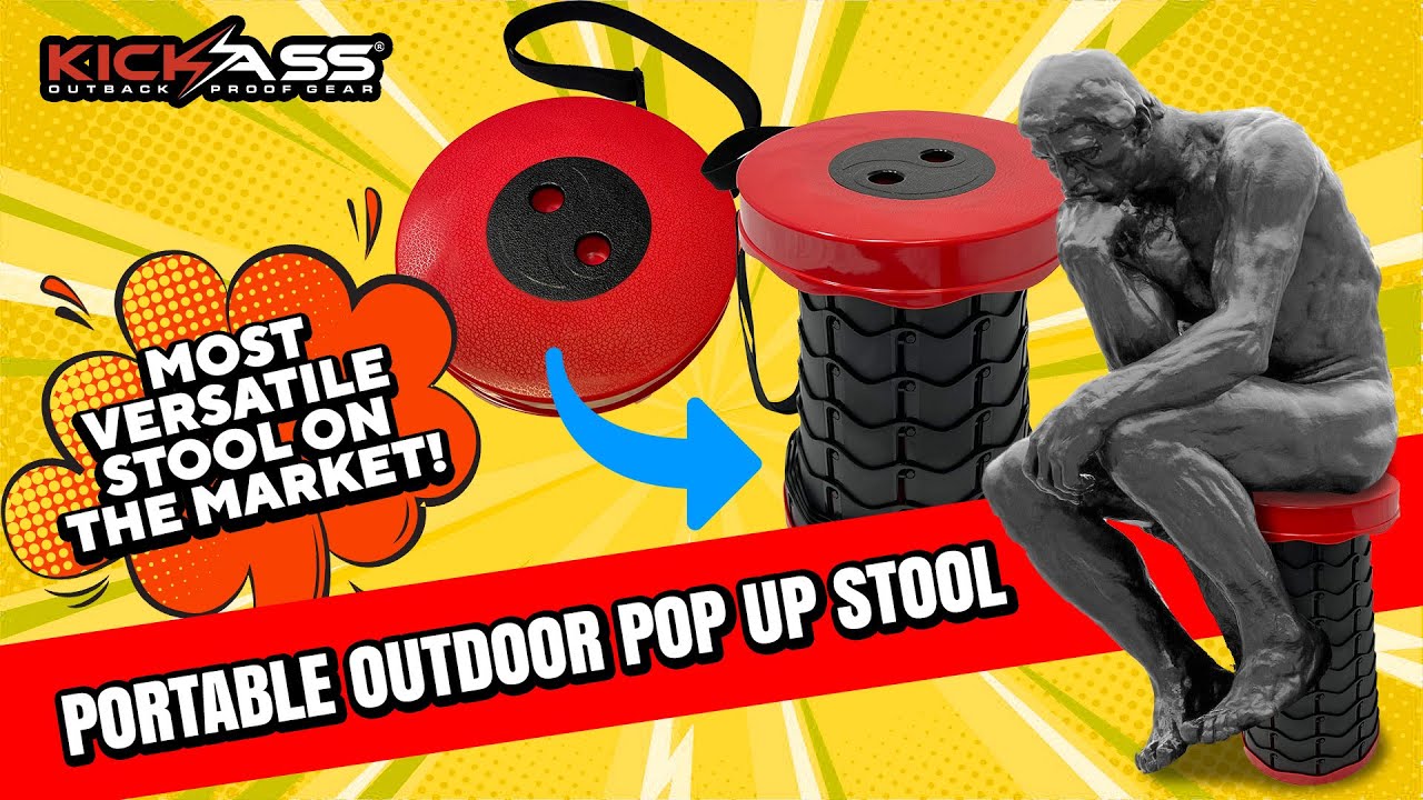KickAss Portable Outdoor Pop Up Stool - YouTube