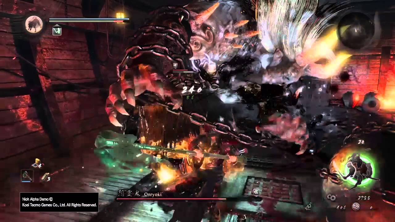 Nioh PS4 - First Boss Onryoki!!!!!!! - YouTube