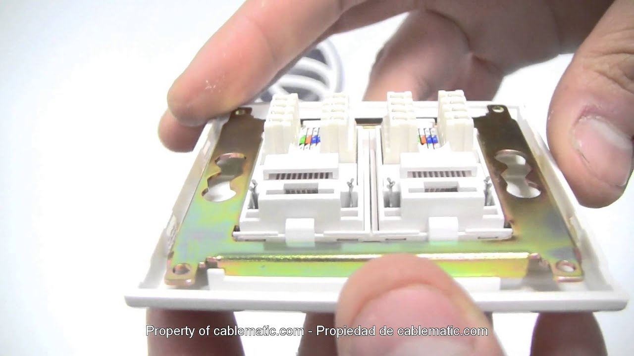 Caja de pared o canaleta de 80x80 con 2 RJ45 FTP Cat.6 568B distribuido ...