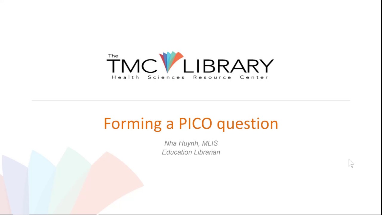 How to form a PICO question - YouTube
