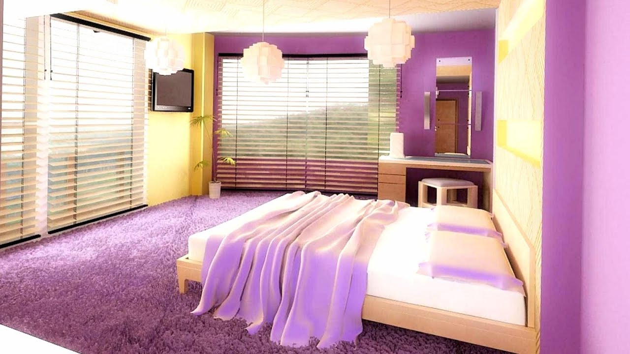 Living rooms, kitchen and bedrooms in lilac and yellow tones. Most ...