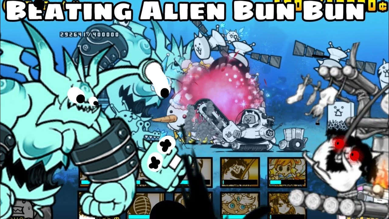 The Battle Cats - Beating Alien Bun Bun ☠️ - YouTube