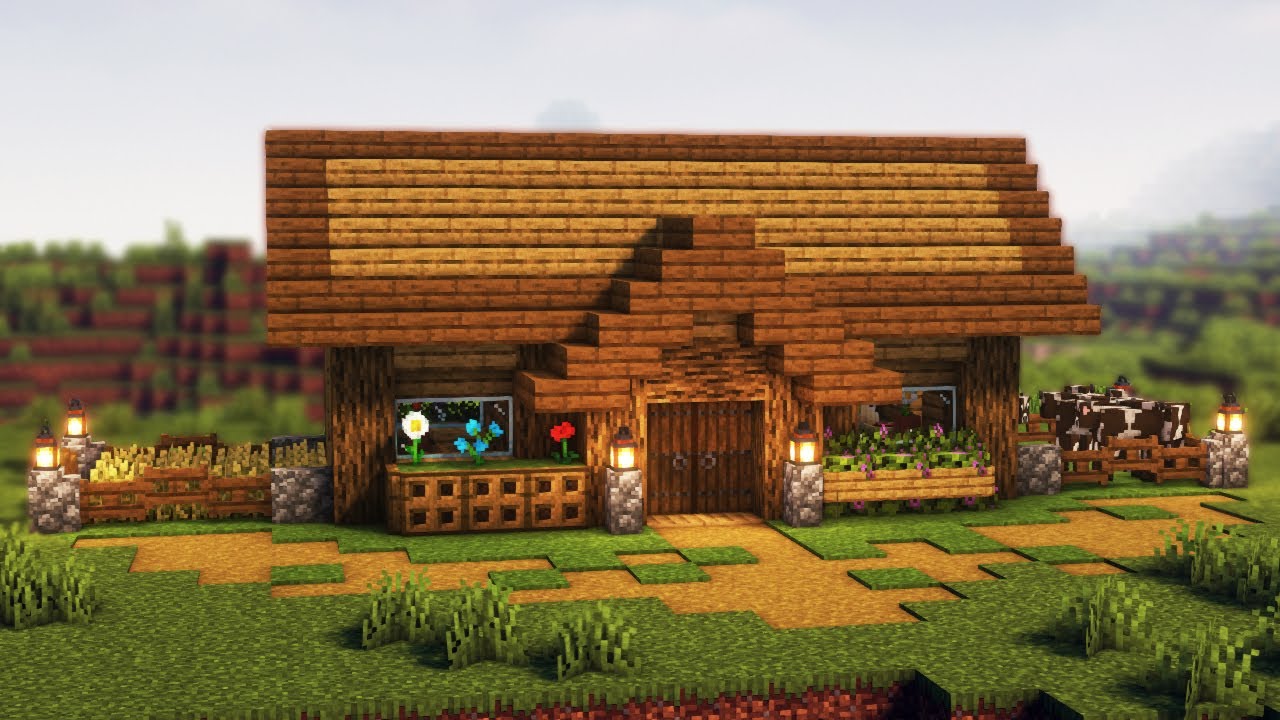 Minecraft: Easy Wooden Survival House [Tutorial] - YouTube