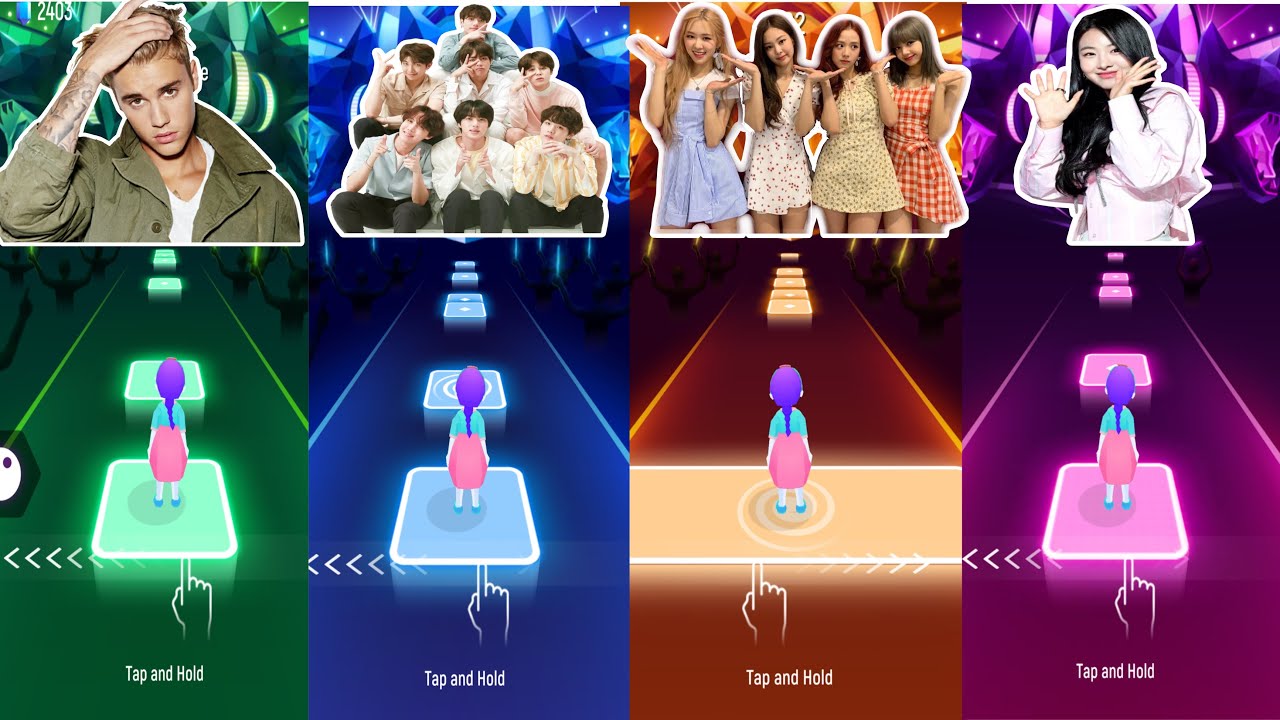 YUMMY JUSTIN BIEBER vs BTS DYNAMITE vs BLACKPINK KNOW WHAT TO DO vs FIFTY FIFTY CUPID - Tiles ...