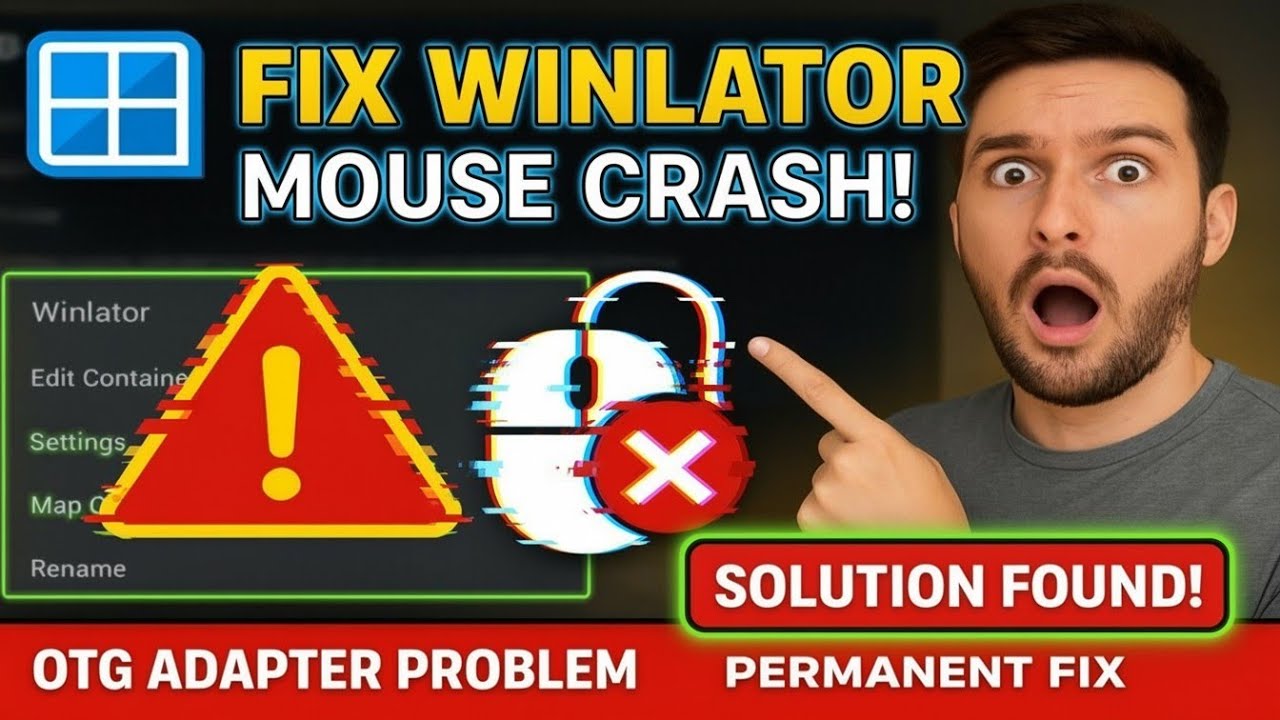 How To Fix Winlator Mouse Crash | OTG, USB - YouTube