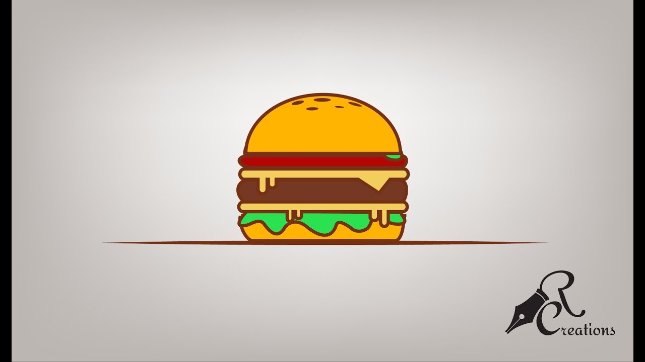 Adobe Illustrator - Flat Burger Illustration - YouTube