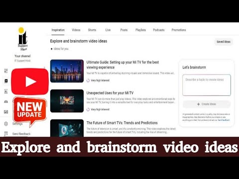 Explore and Brainstorm Video Ideas in YouTube Channel - YouTube