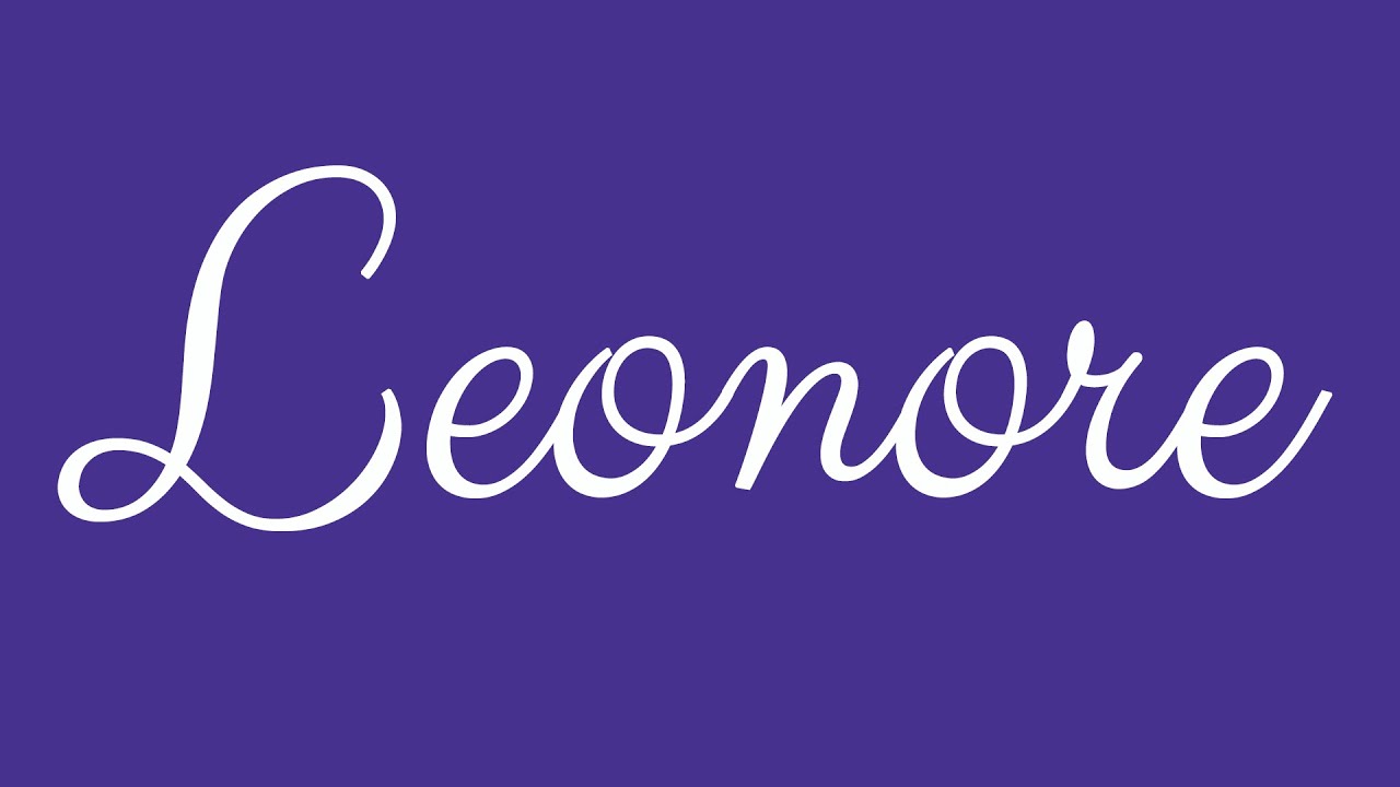 Learn how to Sign the Name Leonore Stylishly in Cursive Writing - YouTube
