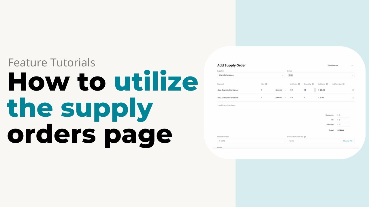 How to Utilize the Supply Orders Page | Tutorial Video - YouTube