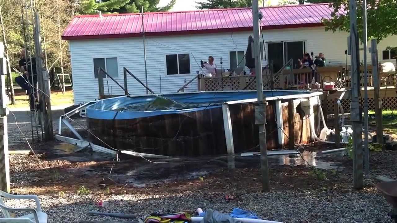 Redneck rams pool with truck. - YouTube