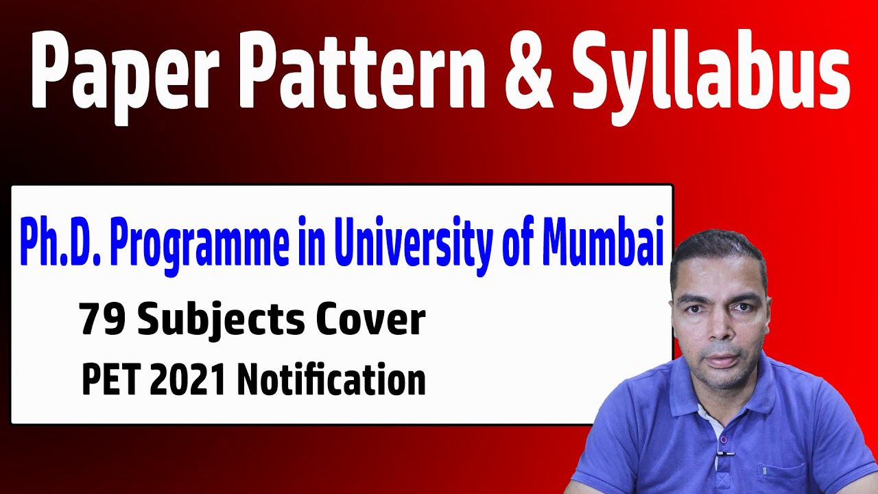 Paper Pattern & Syllabus of PhD Programme in Mumbai University || PhD ...