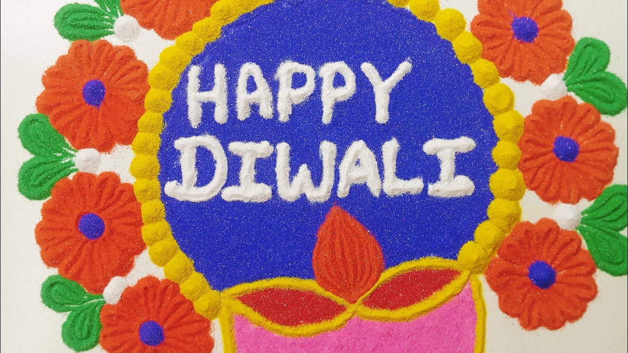 New diwali rangoli design | #rangoli for beginners |#diwali rangoli |# ...