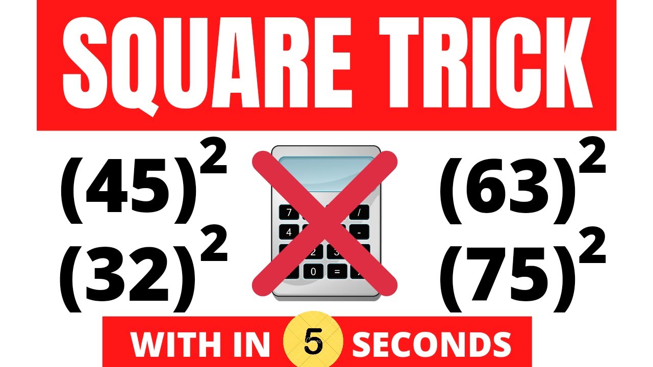 How To Find Square Of Any Number In 5 Seconds Find Square Of Any How To Find Square Of Any Number In 5 Seconds Find Square Of Any