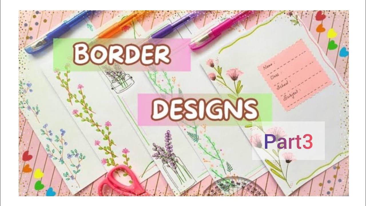 assignment front page design/ border design for project/ cute project ...