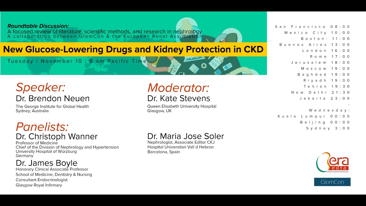 New Glucose-Lowering Drugs and Kidney Protection in CKD - YouTube