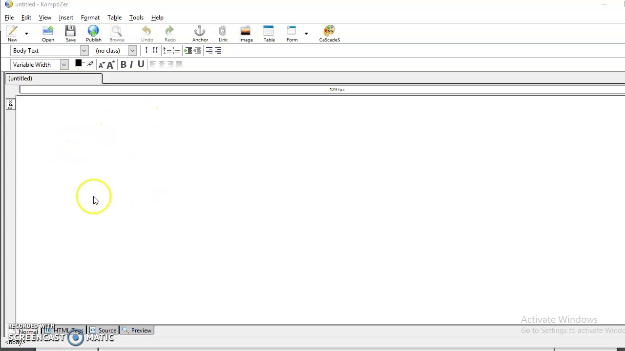 Kompozer interface introduction - YouTube