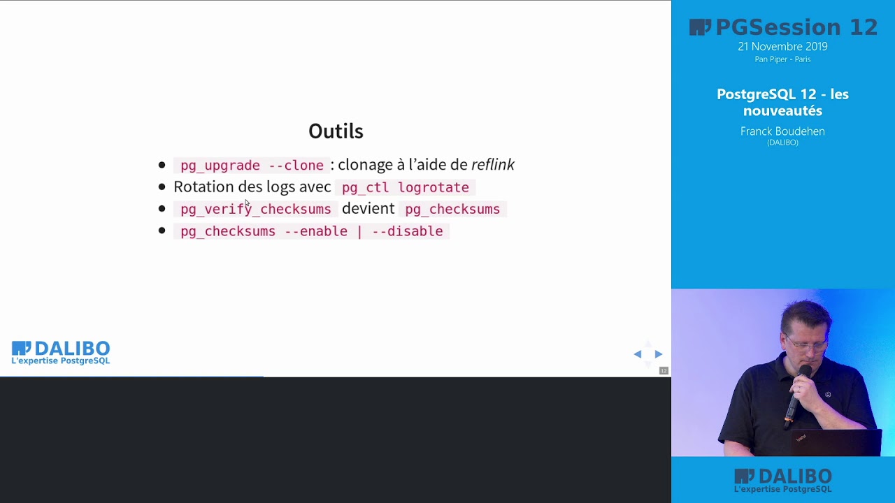 PostgreSQL 12, les nouveautés - Franck Boudehen, Dalibo - YouTube