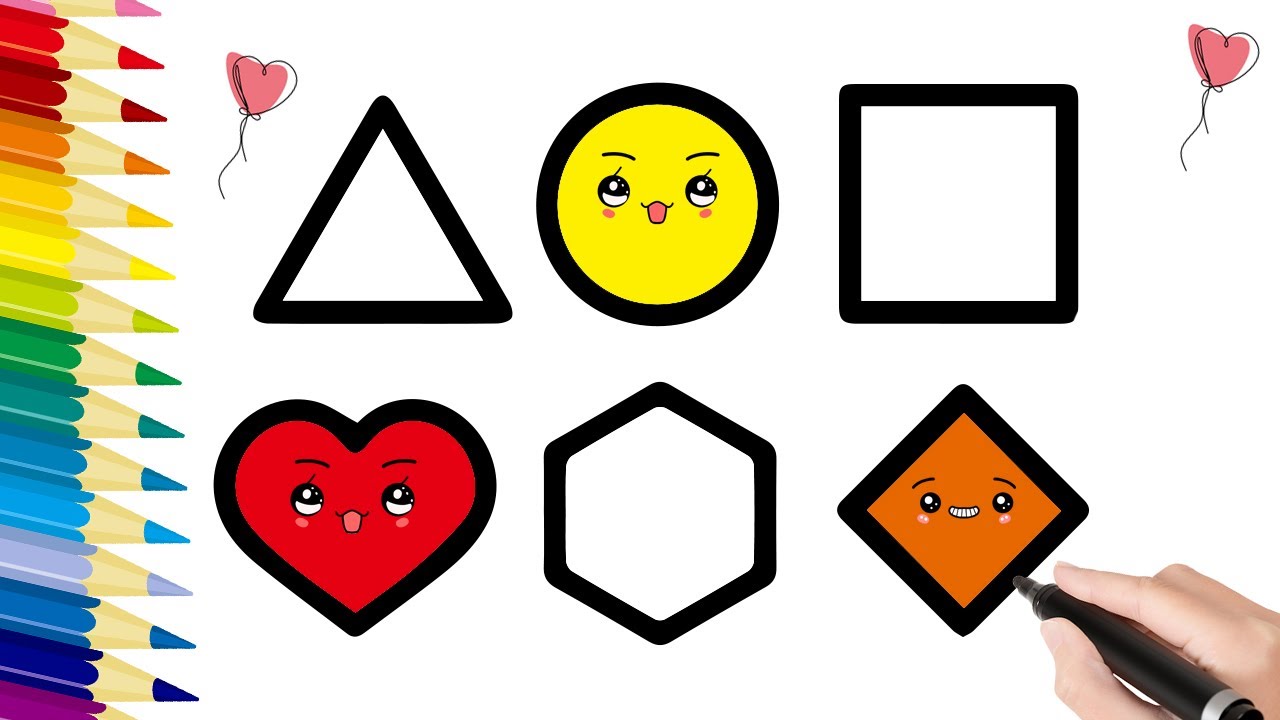 Draw Shapes for kids easy and step by step | Drawing shapes | Kids ...
