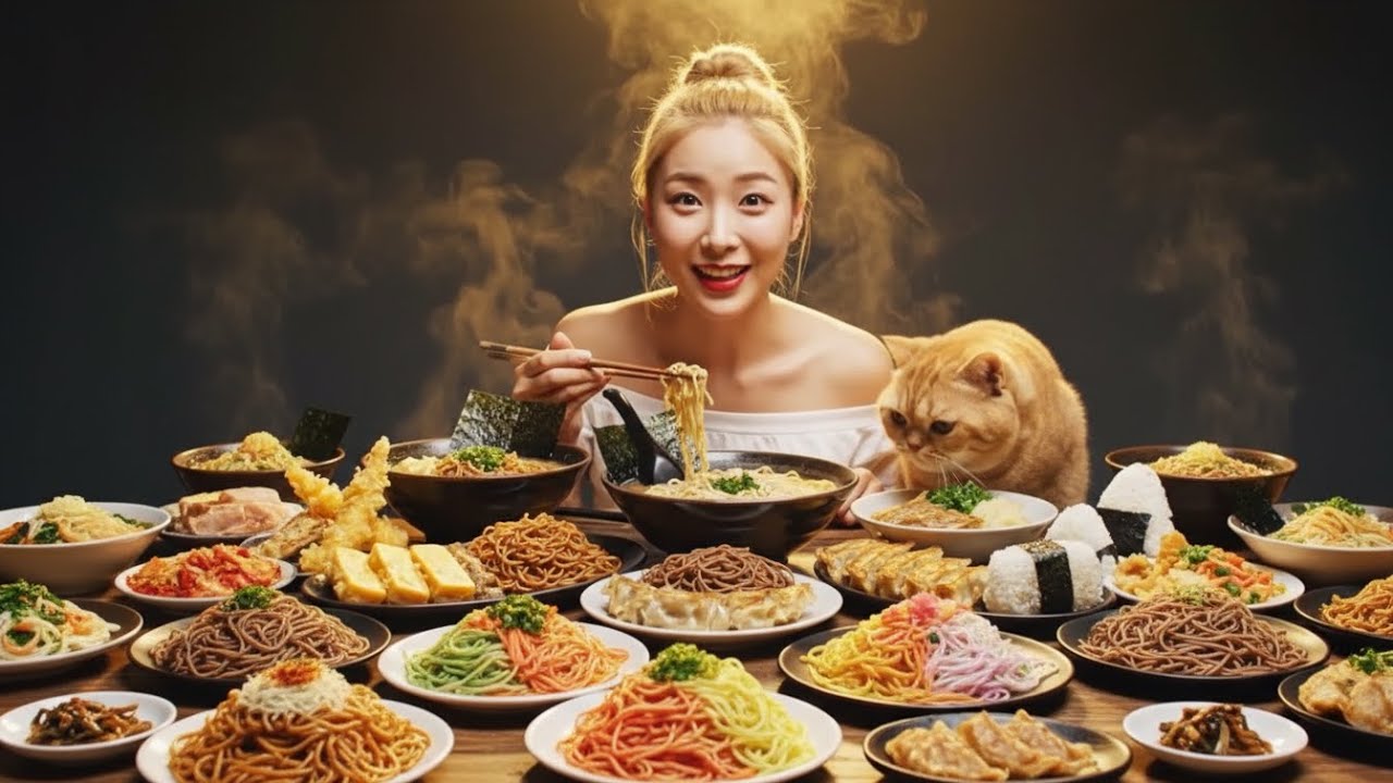 ASMR MUKBANG | Japanese Noodles Feast | Ramen, Udon, Soba Slurping ...