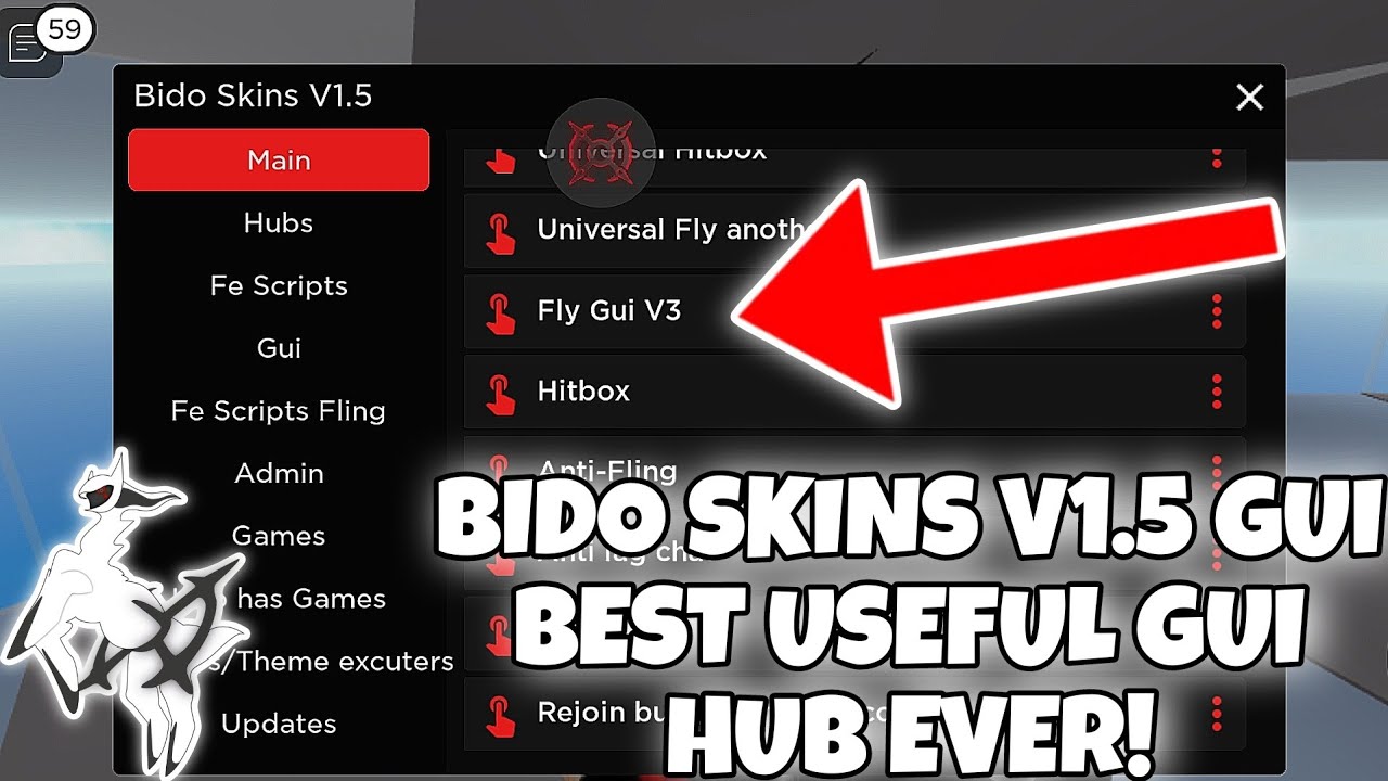 BIDO SKINS V1.5 GUI BEST USEFUL GUI HUB EVER! | ARCEUS X • DELTA ...
