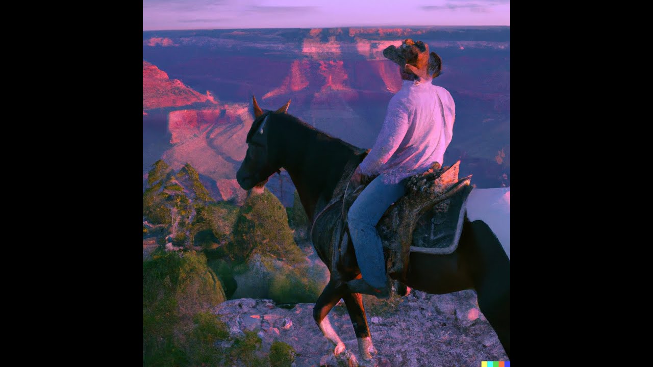 Saddling the horse and going for a relaxing trot with a harmonica ...