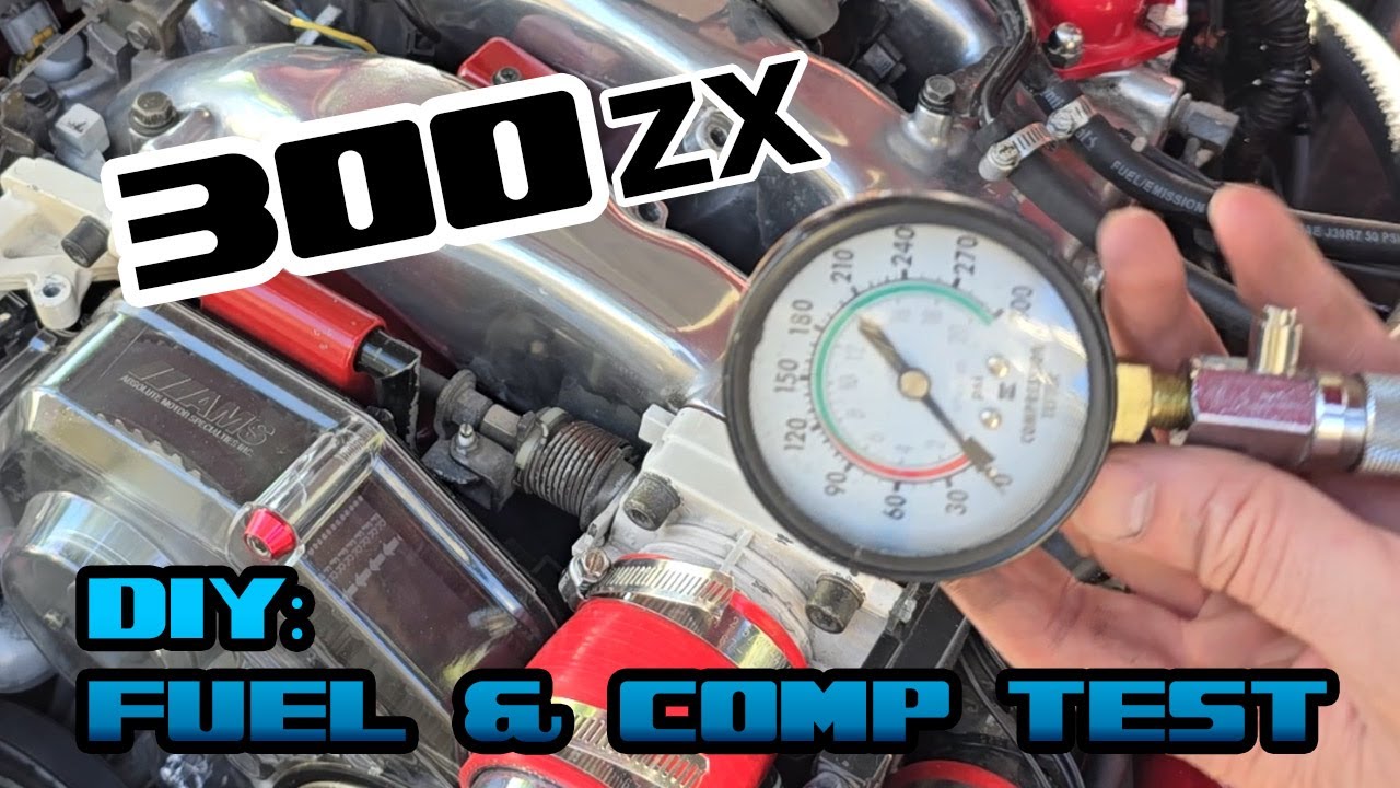 Nissan 300zx - compression tests and fuel line pressure testing - YouTube