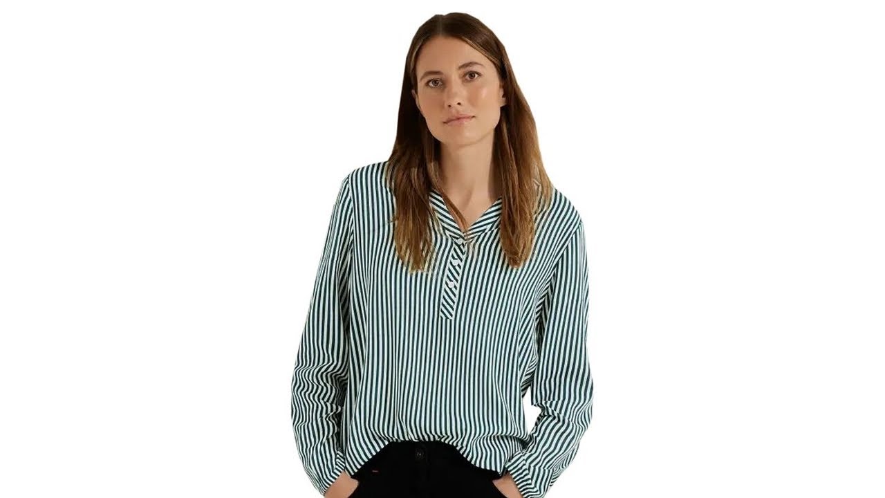 Viskózová dámská košile Cecil 344213 deep lake green - YouTube