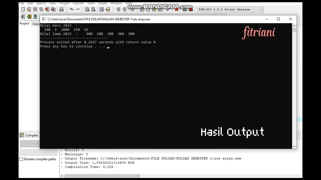 Fungsi, Array, dan Pointer [Pemograman Terstruktur]||UTS||Fitriani - YouTube