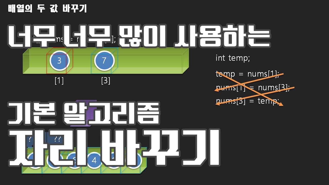 2025 자바 강의java 100 정렬을 위한 자리바꾸기 알고리즘 Youtube